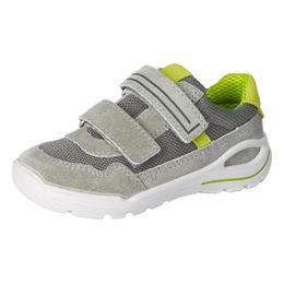 Ricosta M&auml;dchen Sneaker "RIDER WMS: Mittel", Gr. 27, grau, Textil, Veloursleder, Schuhe, Freizeitschuh mit Klettverschluss, Gr&ouml;&szlig;enschablone zum