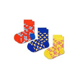 Happy Socks Socken M&auml;dchen Gr&ouml;&szlig;e 13/21 royalblau / limone / dunkelorange / wei&szlig;
