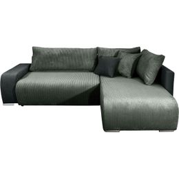 Ecksofa Collection AB "Poppy, L-Form, Breite 227 cm mit Schlaffunktion", gr&uuml;n, gr&uuml;n, B:227cm H:41cm T:169cm, 100%Polyester, Sofas, Ecksofa, inkl. Schlaffunktion und Bettkasten