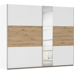 Schwebet&uuml;renschrank Rauch "Kleiderschrank Schrank Garderobe TOPSELLER ASTANA", wei&szlig; (alpinwei&szlig;, eiche artisan), B:261cm H:210cm T:59cm, Holzwerkstoff, Schr&auml;nke, Schwebet&uuml;renschrank, mit 3 Spiegelelementen, Metallgriffleisten alufarbig MADE IN GERMANY