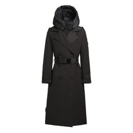 Trenchcoat Khujo "Trenchcoat Elena-YM", Damen, Gr. L, grau (space grau), Obermaterial: 100% Polyester PES. Obermaterial: Futter: 100% Nylon NY. 100% Polyester PES., M&auml;ntel Trenchcoat