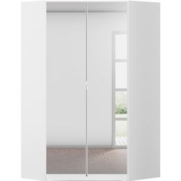 Eckkleiderschrank Rauch "Kleiderschrank Schrank Garderobe W&auml;scheschrank COSTA Gr&ouml;&szlig;e 117x104 cm", alpinwei&szlig;, B:117cm H:197cm T:104cm, Holzwerkstoff, Schr&auml;nke, Eckkleiderschrank, mit Spiegel, voll ausgestattet mit viel Stauraum MADE IN GERMANY