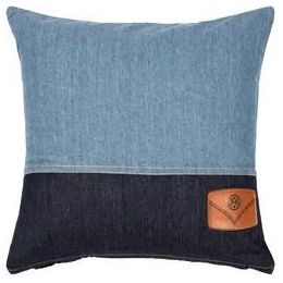 Dekokissen Pad "JEANS", blau, B:45cm L:45cm, Baumwolle, Dekokissen_Sitzkissen_Kissenh&uuml;llen, Made in Europe, Kissenh&uuml;lle ohne F&uuml;llung, 1 St&uuml;ck