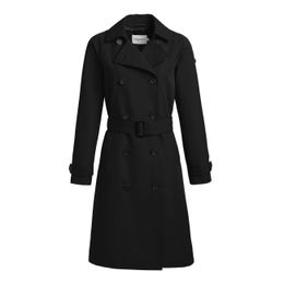 Trenchcoat Khujo "Trenchcoat Rula2", Damen, Gr. XS, schwarz, Obermaterial: 65% Baumwolle CO. 35% Polyester PES. Obermaterial: Futter: 95% Polyester PES. 5% Elasthan EL., M&auml;ntel Trenchcoat