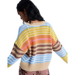 Fleecepullover Roxy "Cosmic Coast Stripes", Damen, Gr. XL, coconut milk horizon prism str, Obermaterial: 100% Walkfrottier;, Sweatshirts Fleecepullover