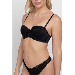 Balconette-BH Dorina "Perfect Lace", Damen, Gr. 80, Cup F, schwarz, Microtouch, Obermaterial: 90% Nylon, 10% Elasthan, BHs Balconette-BH, mit Spitze