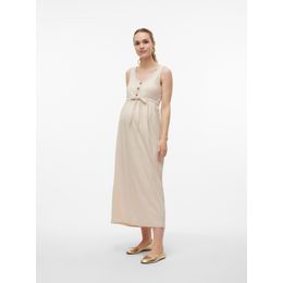 Tr&auml;gerkleid MAMALICIOUS "MLEVI LIA SL JRS ANKLE DRESS 2F NOOS", Damen, Gr. XS, N-Gr, beige (french oak), Jersey, Obermaterial: 100% Baumwolle, unifarben, regular fit, Rundhals, Kleider Tr&auml;gerkleid, Sommerkleid