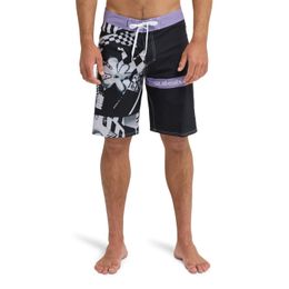 Boardshorts Quiksilver "Surfsilk Straight 20", Herren, Gr. 33(M/L), schwarz block momentum, Obermaterial: 88% Microfaser, 12% Elasthan;, Hosen Boardshorts