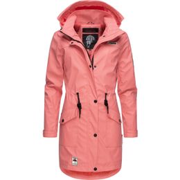 Funktionsmantel Navahoo "Regenjacke Deike", Damen, Gr. M, rosa (rose coral), Obermaterial: 50% Polyurethan PU. 50% Polyester PES. Obermaterial: Futter: 100% Polyester PES., M&auml;ntel Funktionsmantel