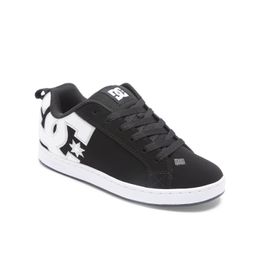 Sneaker DC Shoes "Court Graffik", Damen, Gr. 9,5(41), schwarz-wei&szlig; (schwarz, wei&szlig; stencil), Obermaterial:55, 91% Leder, 38, 75% Synthetik, 5, 34% Microfaser;, Schuhe Sneaker, Topseller