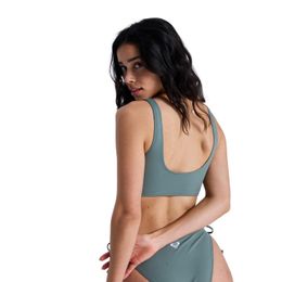 Bandeau-Bikini-Top Roxy "Solid Essentials", Damen, Gr. L, Cup B, agave gr&uuml;n, Obermaterial: 85% Microfaser, 15% Elasthan;, Bikini-Oberteile Bandeau-Bikini-Top