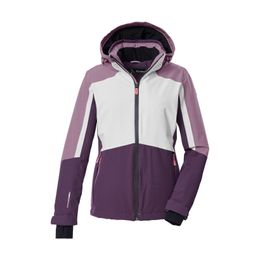 Skijacke Killtec "KSW 28 WMN SKI JCKT", Damen, Gr. 40, pflaume, Obermaterial: 100% Polyester;Futter: 100% Polyester;F&uuml;llung: 100% Polyester, Jacken Skijacke, Wasserdichte Skijacke mit Colourblock-Design und praktischen Taschen