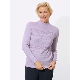 CLASSIC Damen Stehkragenpullover "Stehkragen-Pullover", lila, Gr. 46, unifarben, 50% Viskose, 28% Polyester, 22% Polyamid, Pullover