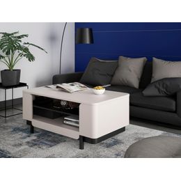 Couchtisch FORTE "VODOL", sand schwarz, sand, sand, B:115cm H:49,4cm T:65,4cm, Tische, Couchtisch, Couchtisch, Ablageboden, 2 offen F&auml;cher