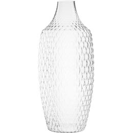 Bodenvase Leonardo "Dekovase POESIA, Relief-Optik", transparent, H:60cm &Oslash;:26cm, Glas, Vasen, Bodenvase, aus Glas, handgefertigt
