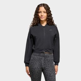 M&auml;dchen Trainingsjacke "FUTURE ICONS 3-STREIFEN, DURCHGEHENDER REISSVERSCHLUSS"schwarz, schwarz, Gr. 128, adidas Sportswear, Obermaterial: 67%