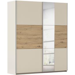Schwebet&uuml;renschrank Rauch "Kleiderschrank Schrank Garderobe TOPSELLER ASTANA", champagner, eiche artisan, B:175cm H:210cm T:59cm, Holzwerkstoff, Schr&auml;nke, Schwebet&uuml;renschrank, mit 3 Spiegelelementen, Metallgriffleisten alufarbig MADE IN GERMANY