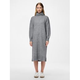 Strickkleid Pieces "PCMALOU LS ROLLNECK KNIT DRESS NOOS BC", Damen, Gr. XS (34), N-Gr, grau (medium grau melange), Strick, Obermaterial: 65% Polyester, 17% Polyacryl, 10% Nylon, 5% Wolle, 3% Elasthan, meliert, unifarben, regular fit wadenlang, Rippstrickb&uuml;ndchen, Kleider Strickkleid