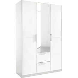 Kleiderschrank Rauch "Schrank Dreht&uuml;renschrank Garderobe Ankleide Schlafzimmer ESSENSA", wei&szlig;, B:136cm H:210cm T:54cm, Holzwerkstoff, Schr&auml;nke, Kleiderschrank, voll aufgelegte Spiegelt&uuml;ren, 2 gro&szlig;e Schubladen MADE IN GERMANY