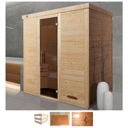 Sauna Weka "Kemi", beige (naturbelassen), ohne Ofen, (ohne Ofen), Saunen, Sauna, ohne Ofen