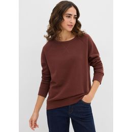 Sweatshirt bonprix "Sweatshirt", Damen, Gr. 56/58 (XXXL), braun (kaffeebraun), Sweatware, Obermaterial: 60% Baumwolle, 40% Polyester, unifarben, bequem normal, Rundhals, B&uuml;ndchen, Sweatshirts Sweatshirt, klassischer Rundhalsausschnitt, bequeme Passform, ohne Verschluss