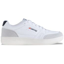 Sneaker Lotto, Herren, Gr. 42, wei&szlig; (wei&szlig;, leuchtendesgrau), Synthetik, clean, Schuhe Sneaker, - im 80er Jahre Tennis Look