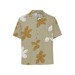 !Solid Kurzarmshirt SOLID "Kurzarmhemd SDImad", Herren, Gr. L, beige (tree house), Obermaterial: 58% Leinen LI. 42% Viskose CV., Hemden Kurzarmshirt