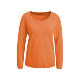 Smith & Soul Langarmshirt SMITH & SOUL, Damen, Gr. XXL, hot orange, Strick, Obermaterial: 50% Baumwolle, 50% Polyester, unifarben, regular fit normal, Rundhals, eingefasste Kante, Shirts Langarmshirt, tiefer Rundhals, regular fit
