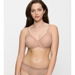 Minimizer-BH Triumph "Infinite Sensation W01", Damen, Gr. 70, Cup D, beige (smooth natur), Mesh, Obermaterial: 78% Polyamid, 22% Elasthan, Mesh, unifarben, BHs Minimizer-BH, Verkleinert optisch um eine K&ouml;rbchengr&ouml;&szlig;e, formende Cups ohne Einlagen