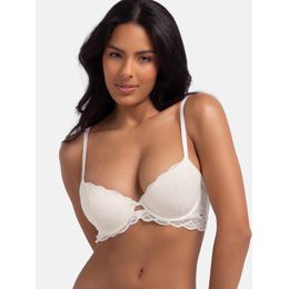 B&uuml;gel-BH Dorina "Lorelei", Damen, Gr. 75, Cup B, beige (ivory), Obermaterial: 66% Polyamid, 27% Polyester, 7% Elasthan, BHs B&uuml;gel-BH, leicht wattiert, Spitzendetails