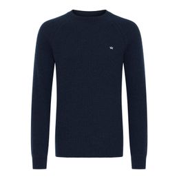 Strickfleece-Pullover Kronstadt "Strickpullover KSDoors O-neck", Herren, Gr. XXL, blau (sky captain), Obermaterial: 70% Wolle mw. 30% Polyamid PA., Pullover Strickfleece-Pullover