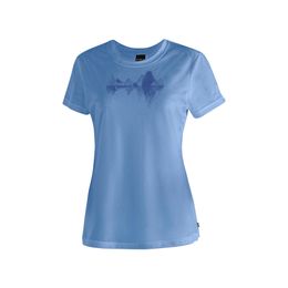 T-Shirt Maier Sports "Tilia Pique W", Damen, Gr. 38, blau (pastellblau), 100% Polyester, Rundhals, Shirts T-Shirt, Damen Kurzarmshirt, leichtes Sommer Funktionsshirt, Rundhals, Reg Fit