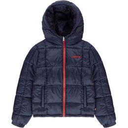 Wendejacke LEVI'S KIDS "LVB MDWT PUFFER JKT", Jungen, Gr. 10 (140), blau (ocean cavern), Obermaterial: 100% Polyester, kontrastfarbene Details, elastischer Bund, Jacken Wendejacke, Winterjacke for BOYS