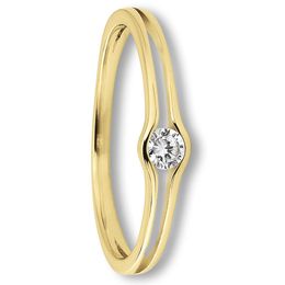Goldring ONE ELEMENT "Zirkonia Ring aus 333 Gelbgold" Gr. 56, gold, Fingerringe, Damen, 56,mit Zirkonia, Gelbgold 333, Goldring