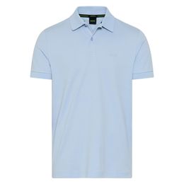 Poloshirt BOSS Green "Pio 2", Herren, Gr. L, open blau460, Jersey, Obermaterial: 100% Baumwolle, unifarben, regular fit normal, Rippstrickb&uuml;ndchen, Shirts Poloshirt