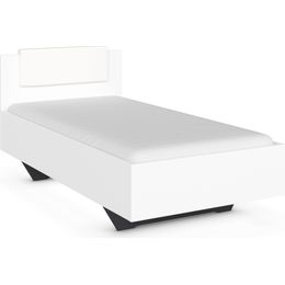 Bett Rauch "Einzelbett Komfortbett Schlafzimmer f&uuml;r kleine R&auml;ume MAIKA", wei&szlig; (alpinwei&szlig;, lederoptik wei&szlig;), B:105cm H:93cm L:207cm, Betten, Bett, schwebende Optik mit abnehmbarer Polsterauflage MADE IN GERMANY