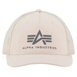 Trucker Cap Alpha Industries "Basic Trucker Cap", Herren, Gr. onesize, wei&szlig; (jet stream wei&szlig;), Baumwolle, Caps