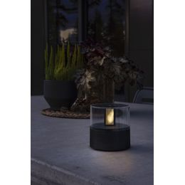 LED Dekolicht Konstsmide, schwarz, B:10cm H:10cm L:10cm T:10cm, Leuchten, LED Dekolicht, LED Flamme mit schwarzem Kunststoffsockel und transparenter Abdeckung