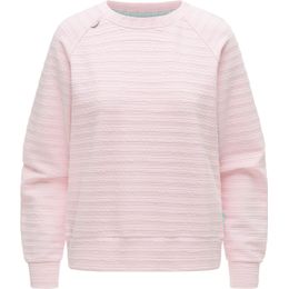 Rundhalspullover Ragwear "Rundhalspullover Joann Crepe", Damen, Gr. 3XL, rosa (marshmallow), Obermaterial: 65% Baumwolle CO. 27% Polyester PES. 6% Viskose CV. 2% Elasthan EL. Futter: 65% Baumwolle CO. 27% Polyester PES. 6% Viskose CV. 2% Elasthan EL., Rundhals, &Auml;rmel ohne &Auml;rmelschlitz B&uuml;ndchen, Pullover Rundhalspullover