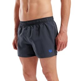 Badeshorts arena "FUNDAMENTALS X-SHORT R", Herren, Gr. S, N-Gr, asphalt, neon blau, Obermaterial: 100% Polyester, Badehosen Badeshorts