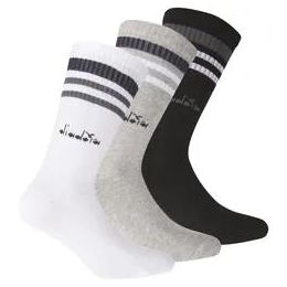 Kurzsocken Diadora "Socken 3er Pack", Herren, Gr. 43-46, bunt (schwarz, grau, wei&szlig;), Obermaterial: 80% Baumwolle CO. 18% Polyester PES. 2% Elasthan EL., Socken