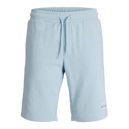 Jack & Jones Jogger Pants JACK & JONES "JPSTGORDON BRANDON SWEAT SHORTS", Damen, Gr. XS, N-Gr, celestial blau, Web, Obermaterial: 65% Polyester, 35% Baumwolle, unifarben, regular fit, Hosen Jogger Pants