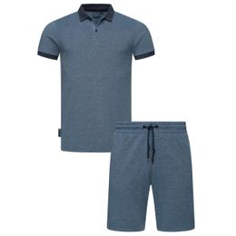 Ragwear Herren Poloshirt "Set Porpi", blau, Gr. XXXL, Material: 50% Baumwolle, 50% Polyester, Shirts, Modisches Herren Set aus Hemd und kurzer Hose