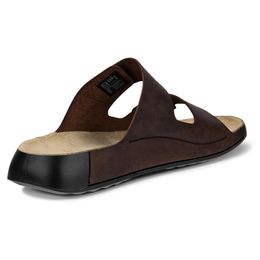 Ecco Herren Pantolette "Cozmo M", Gr. 50, braun, Nubukleder, Schuhe, Sommerschuh, Schlappen, Klettschuh mit dezenten Ziern&auml;hten