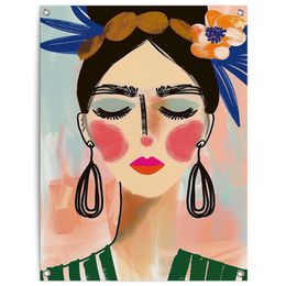 Poster Reinders "Spring Face", bunt (farbe bild(er): mehrfarbig), B:60cm H:80cm T:0,1cm, Bilder, Poster, Garten - Frau - Gesicht - Abstrakt - Mehrfarbig - Leinwand - Abstrakt