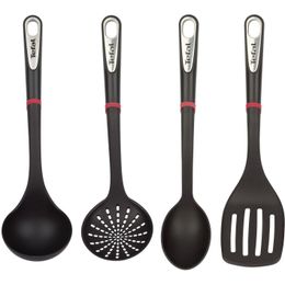 Kochbesteck-Set Tefal "Ingenio K&uuml;chenutensilien, robust, hitzebest&auml;ndig bis 230 C", rot (schwarz, rot, edelstahlfarben), Edelstahl, Kunststoff, Silikon, Kochbesteck-Sets, Kochbesteck-Set, sp&uuml;lmaschinenfest f&uuml;r eine m&uuml;helose Reinigung, K206S4, Topseller