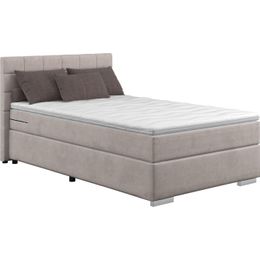 Boxspringbett COTTA "Simba", grau (elephant), L:209cm, Komplettbetten, Boxspringbett, wahlweise mit oder ohne Matratze und Topper bestellbar