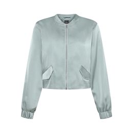 Jackenblazer Zero "Satin-Jacke mit Rei&szlig;verschluss", Damen, Gr. 34, blau (silber blau), Obermaterial: 100% Polyester PES., Blazer Jackenblazer