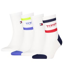 Kurzsocken Tommy Hilfiger "TH UNI TJ SHORT SOCK 4P STRIPE ECOM", Damen, Gr. 43-46, multicolor, Obermaterial: 72% Baumwolle, 27% Polyamid, 1% Elasthan, Socken Kurzsocken