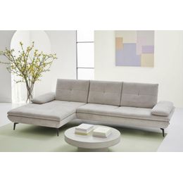 Ecksofa DIE PLANBAR "MP-IN23002 L-Form", beige (cyber ecru), B:322cm H:93cm T:188cm, 100% Recyceltes Polyester, Sofas, Ecksofa, wahlweise mit Armteil- und Sitztiefenverstellung